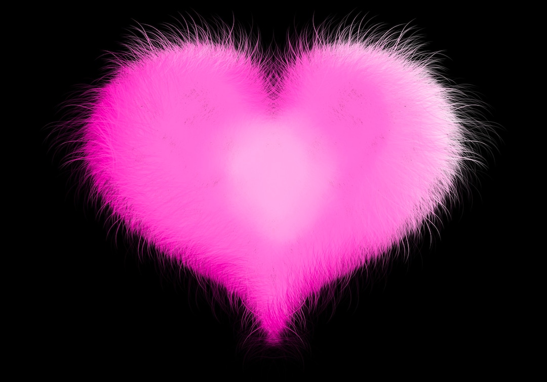 Fluffy Pink Heart With Transparent Background - Etsy