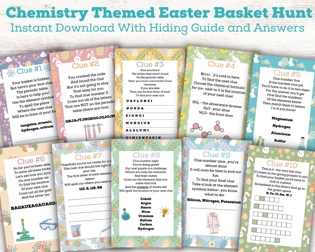Chemistry Periodic Table Easter Basket Scavenger Hunt for Teens and ...