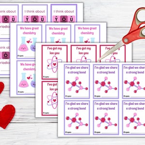 Printable Chemistry Valentines, Science Valentine Cards, Nerdy ...