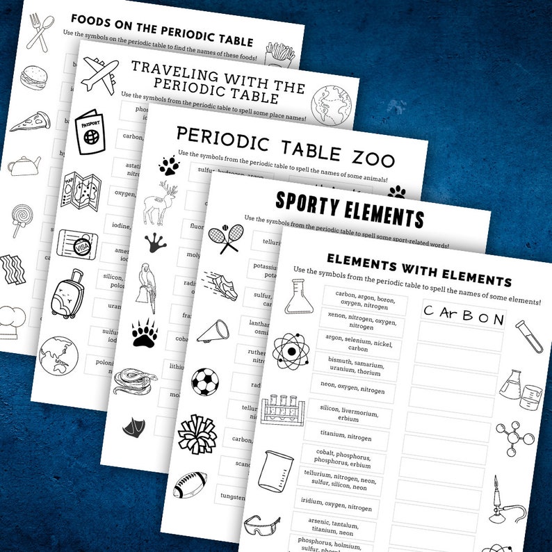 Chemistry Spell With Elements of the Periodic Table Worksheets Bundle ...