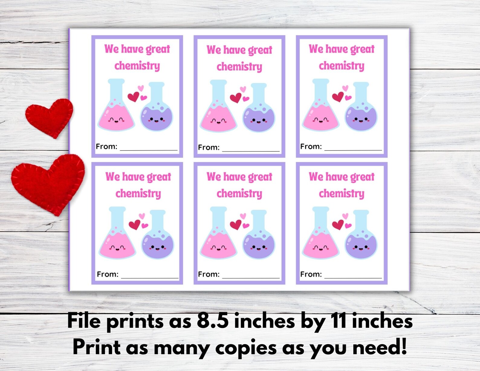 Printable Chemistry Valentines, Science Valentine Cards, Nerdy ...