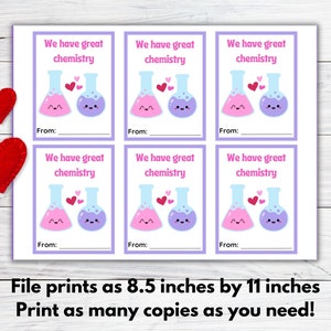 Printable Chemistry Valentines, Science Valentine Cards, Nerdy ...