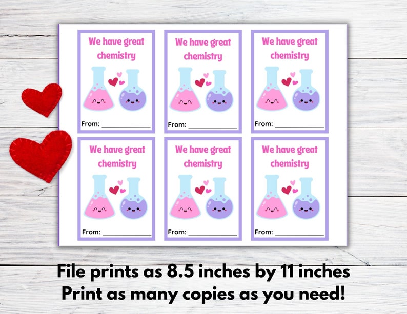 Printable Chemistry Valentines, Science Valentine Cards, Nerdy ...