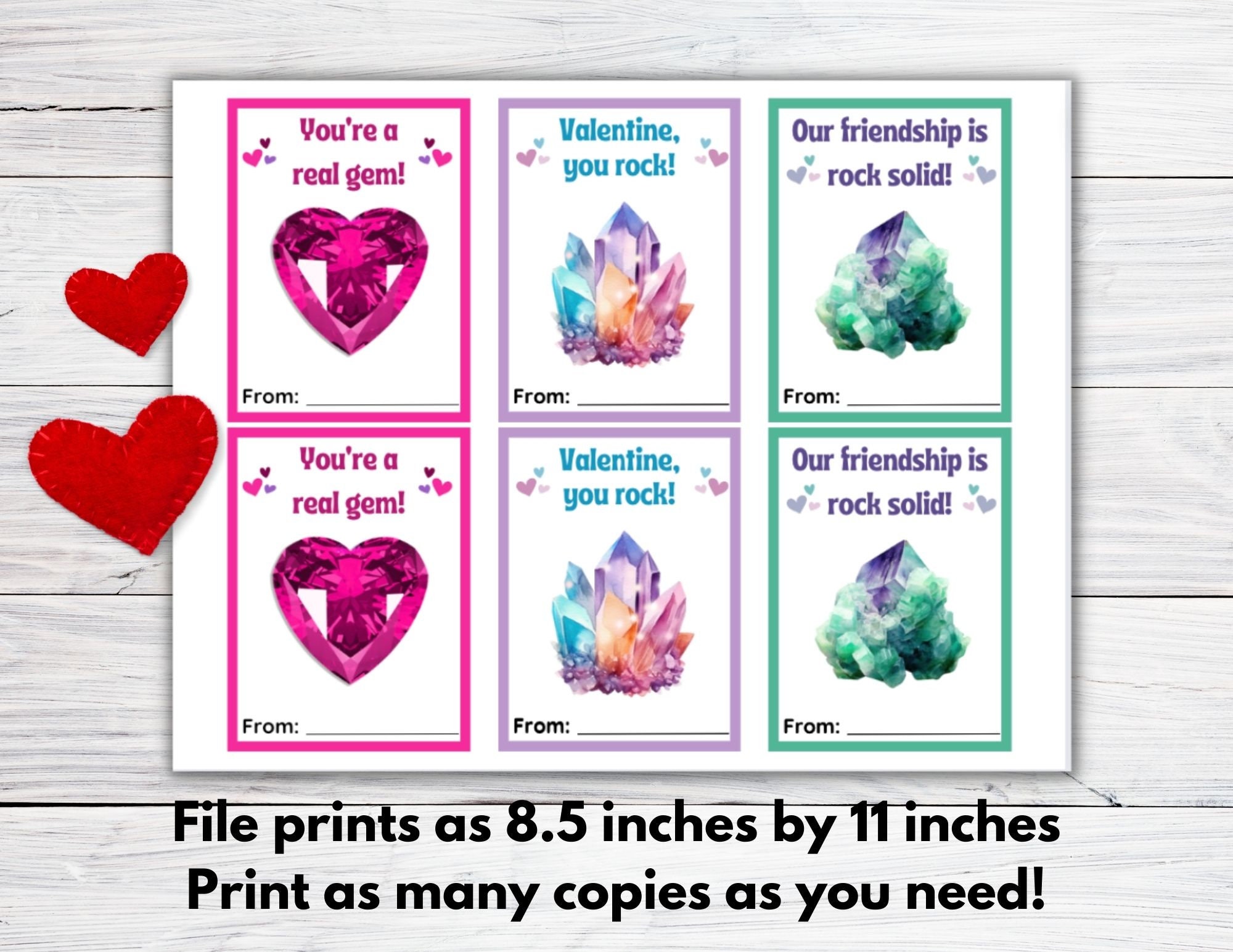Printable Rock and Mineral Valentines, Science Valentine Cards ...