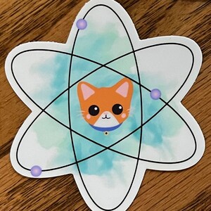 Cation Sticker, Chemistry Cat, Cute Science Sticker, Orange Cat ...