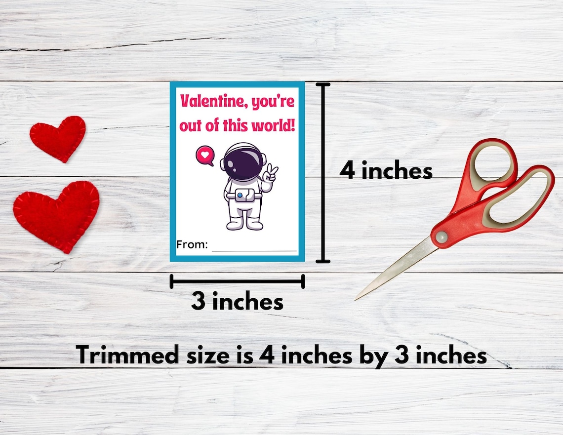Printable Astronaut Space Valentines, Science Valentine Cards, Download ...