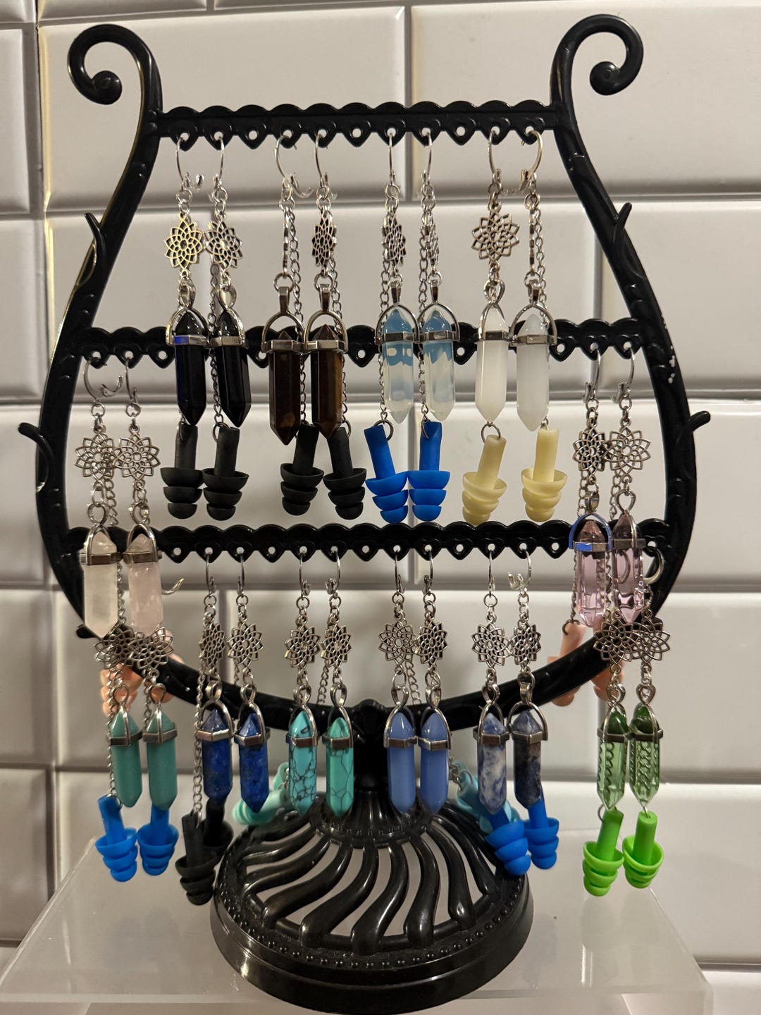 Crystal Hexagonal Earrings Ear Plugs - Multiple Colors ! - Etsy