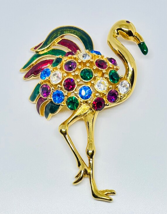 Trifari Pin: Rare Flamingo - Gem