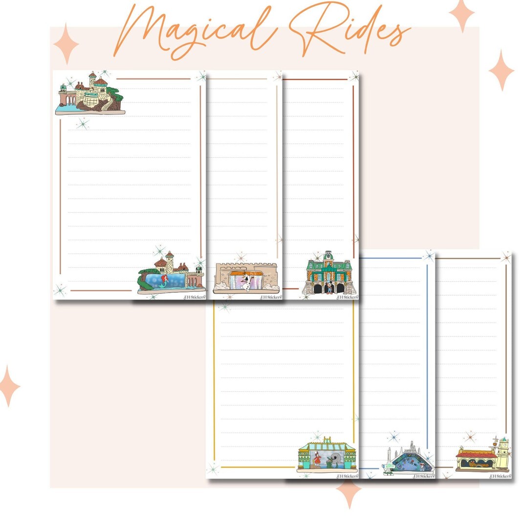 Magical Rides 40 Page 4x6 Notepad listing is for ONE Notepad Mixed With ...