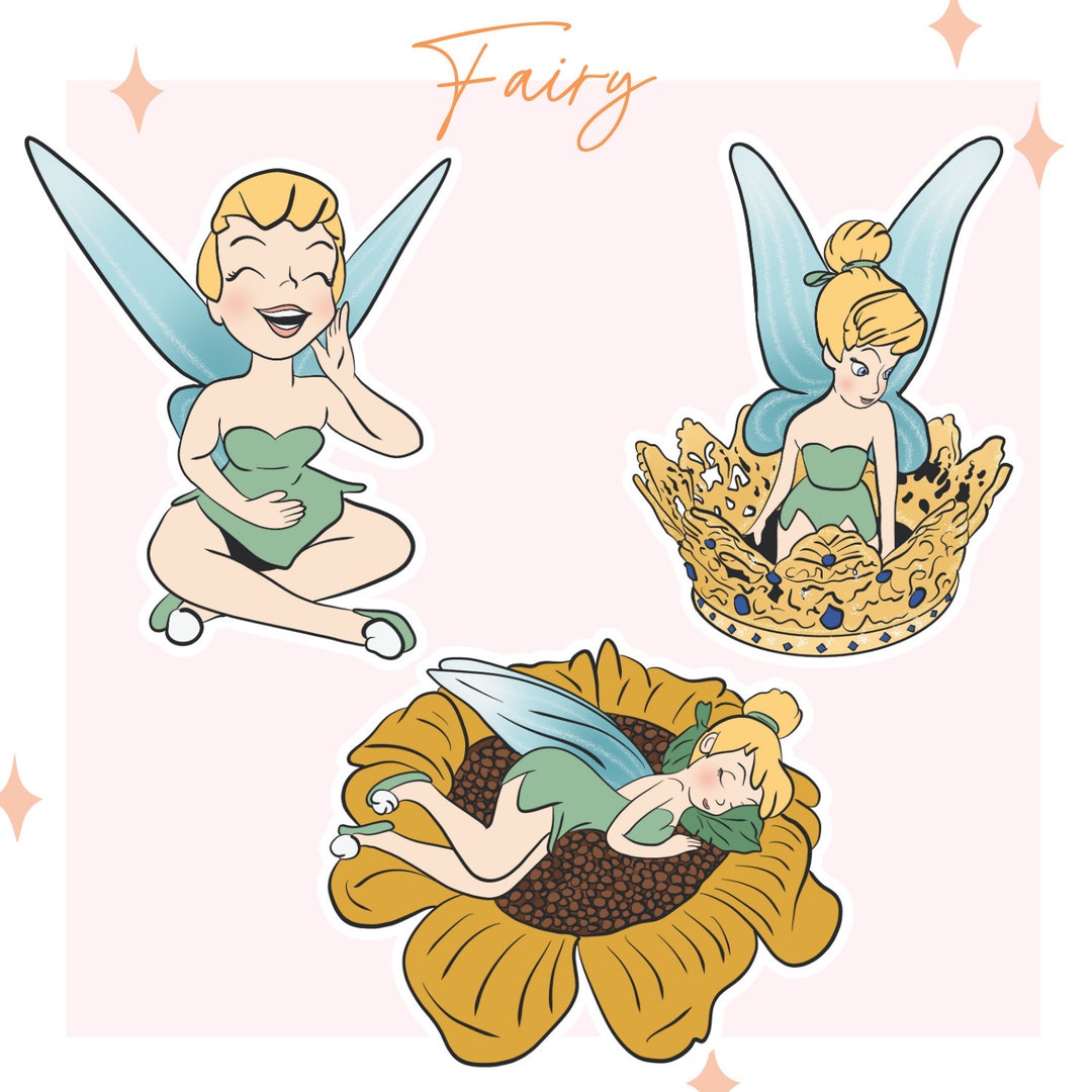 Fairy set of 3 Stickers - Etsy