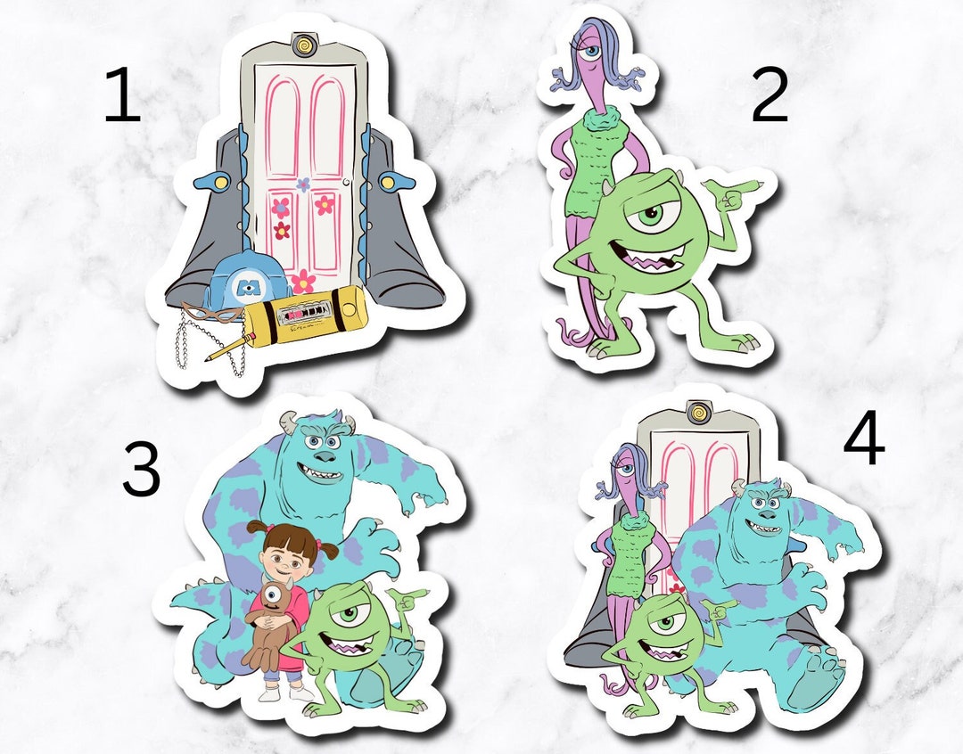 Monsters Inc Inspired set of 4 Stickers Sticker - Etsy