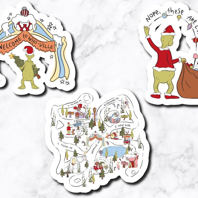 The Grinch Stickers - Etsy