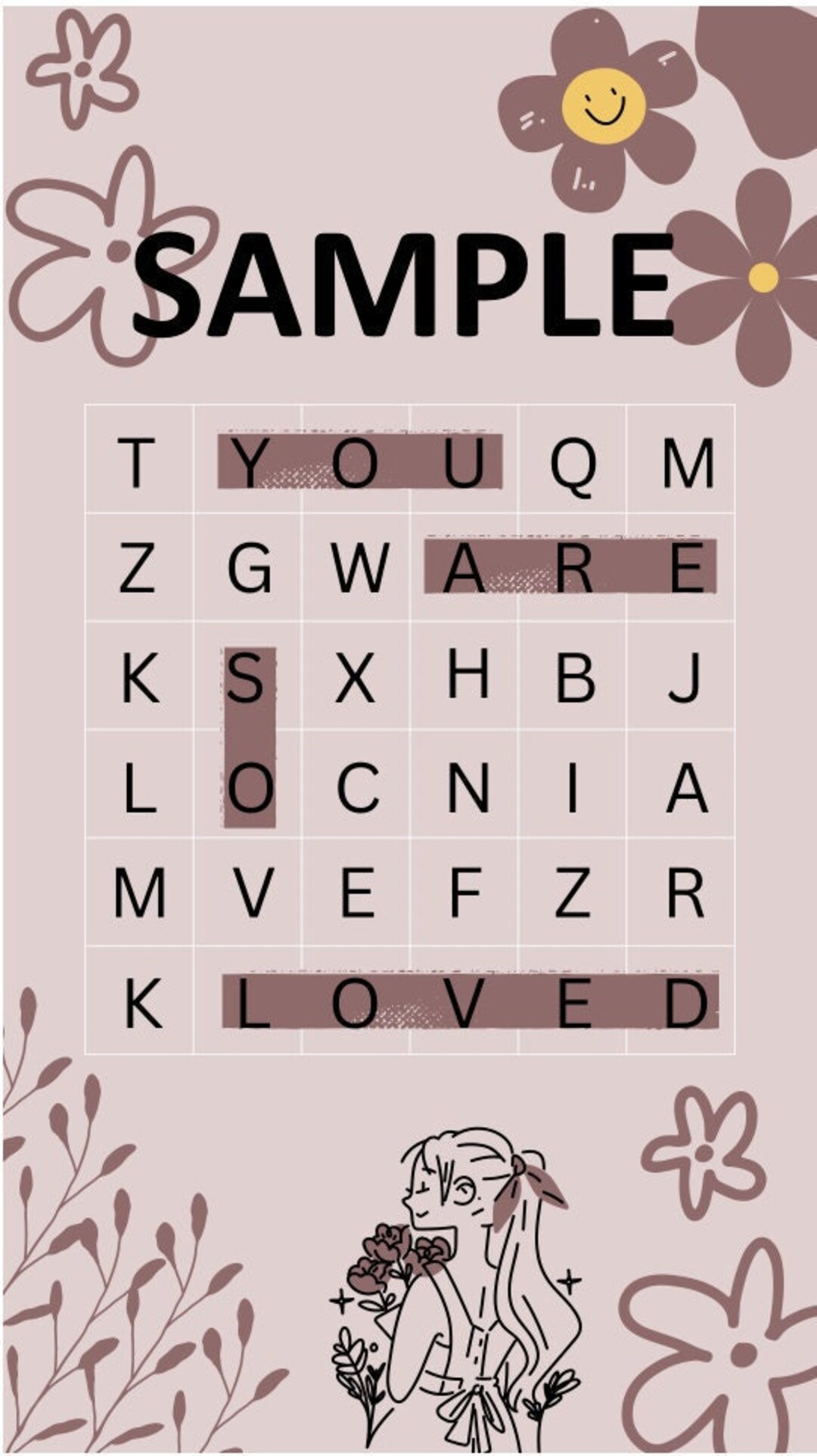 Brown Motivational Word Search Phone Wallpaper - Etsy