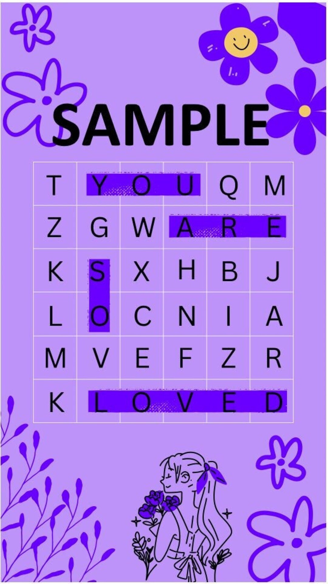 Purple Motivational Word Search Phone Wallpaper - Etsy