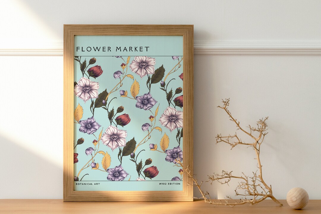 Vintage Flora Poster Flower Market Prints Printable Wall - Etsy