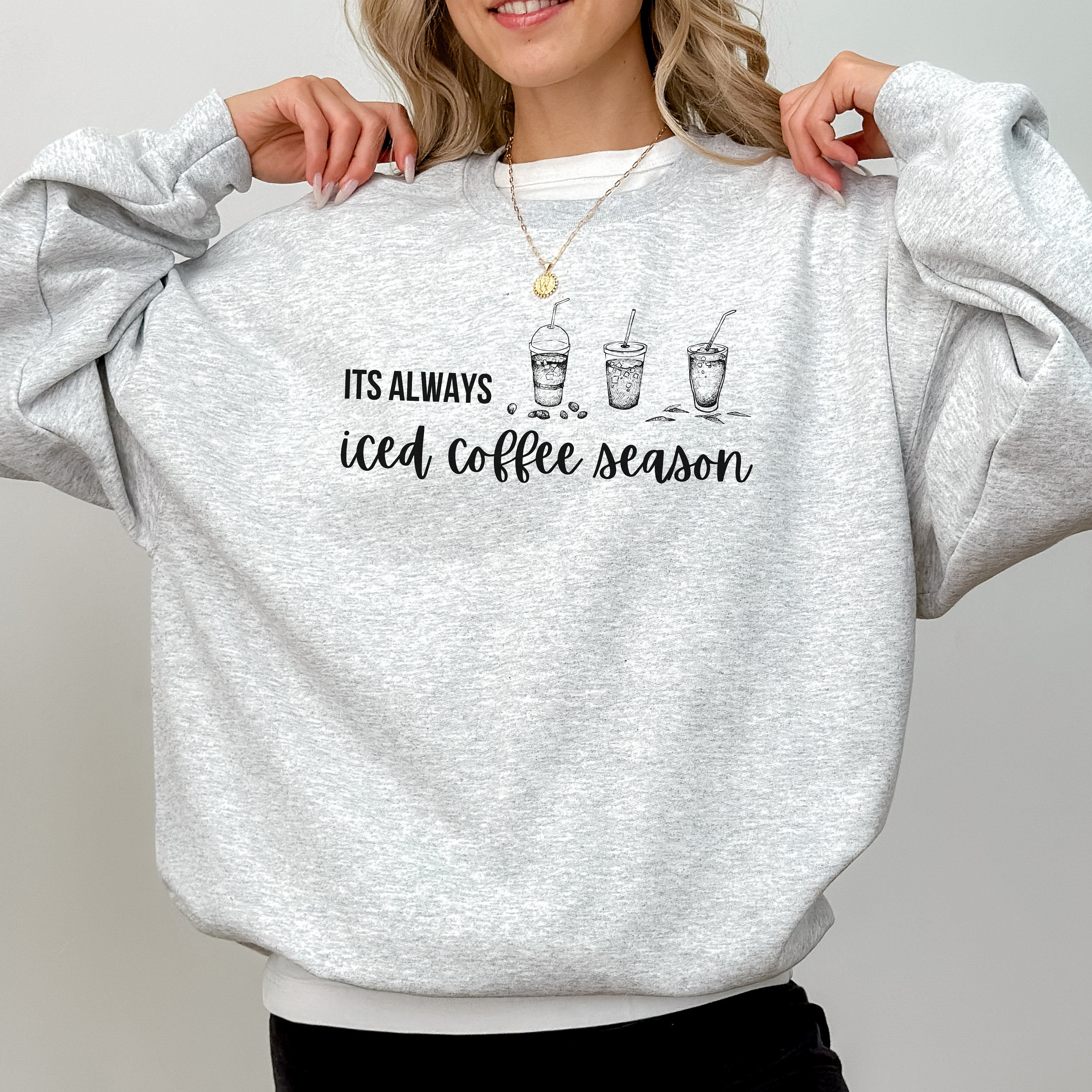 Iced Coffee Sweatshirt, Coffee Lover Sweatshirt, Coffee Sweatshirt ...