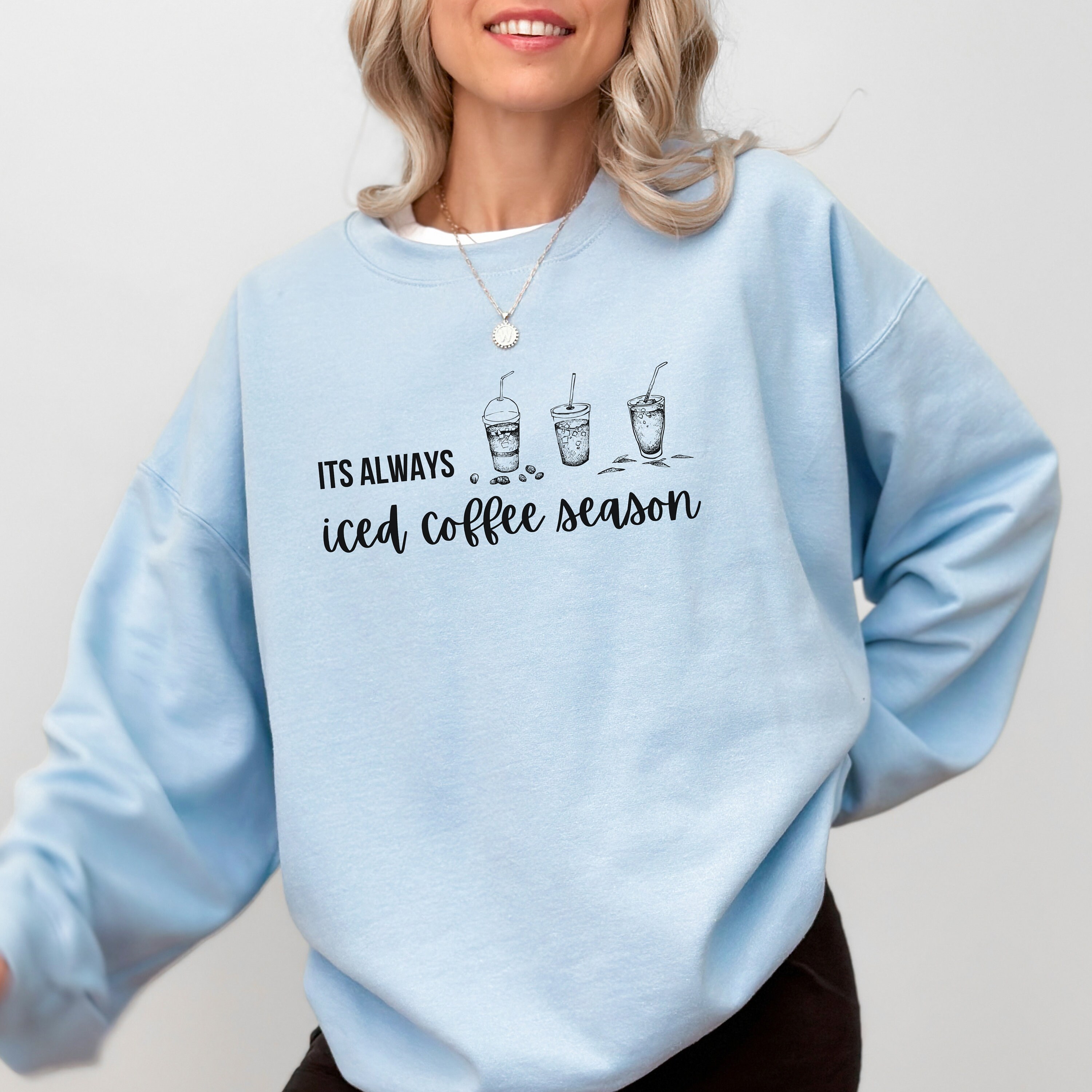 Iced Coffee Sweatshirt, Coffee Lover Sweatshirt, Coffee Sweatshirt ...