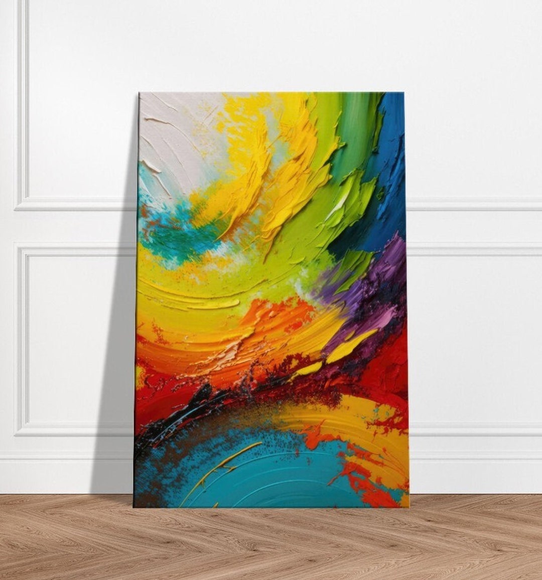 Colorful Abstract Brushstroke Canvas Print | Modern Home Decor | Large ...