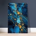 Navy Blue and Gold Abstract Poster Print Living Room Wall Decor ...