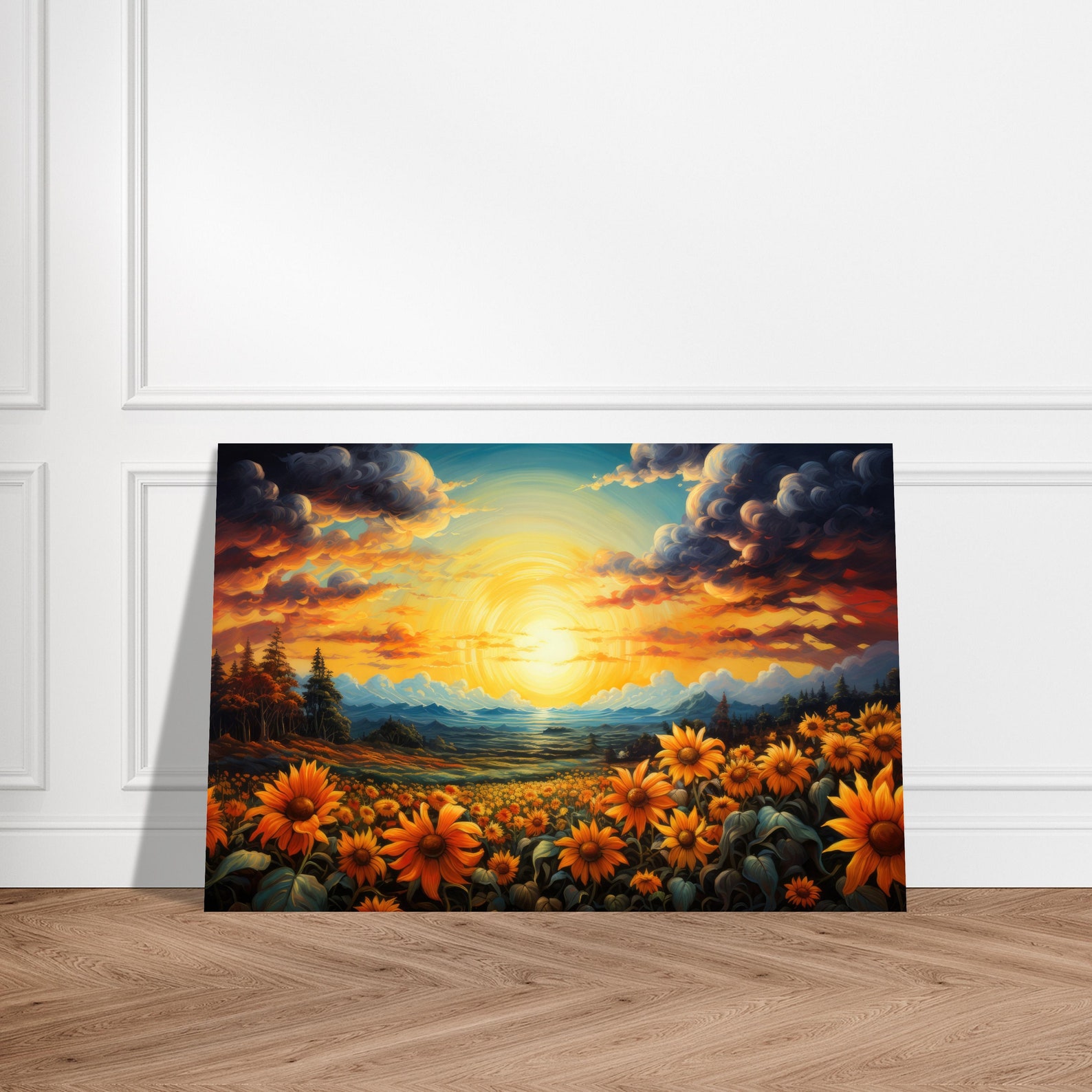 Colorful Sunrise Sunflower Poster Print Large Sunflower Wall - Etsy