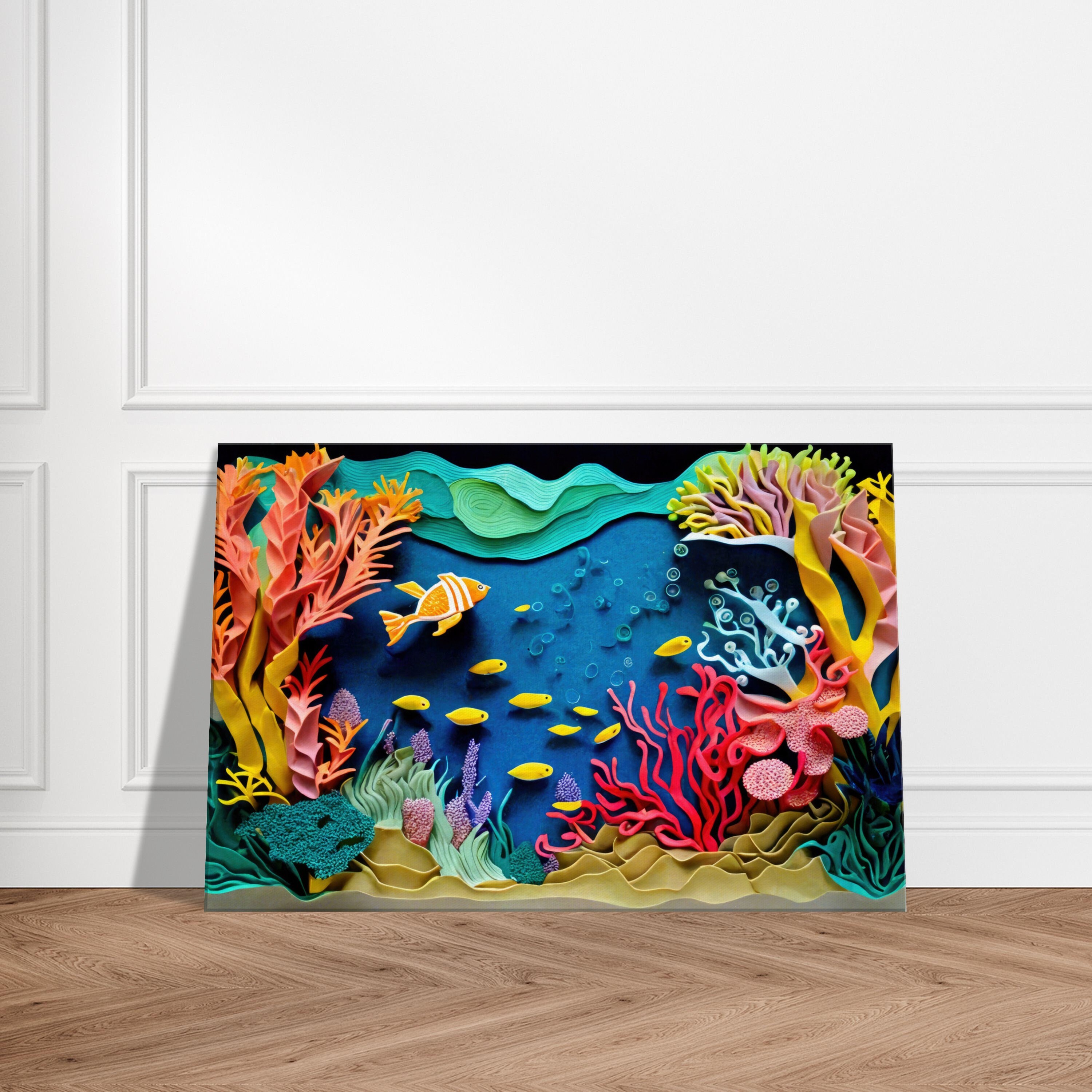Coral Reef and Fish Canvas Print Paper Quilling Ocean Animals Nursery ...