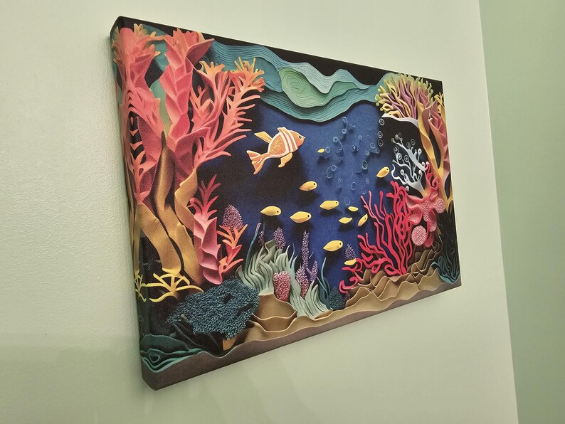 Coral Reef Canvas Print: Paper Quilling Ocean Animals Nursery Decor - Etsy