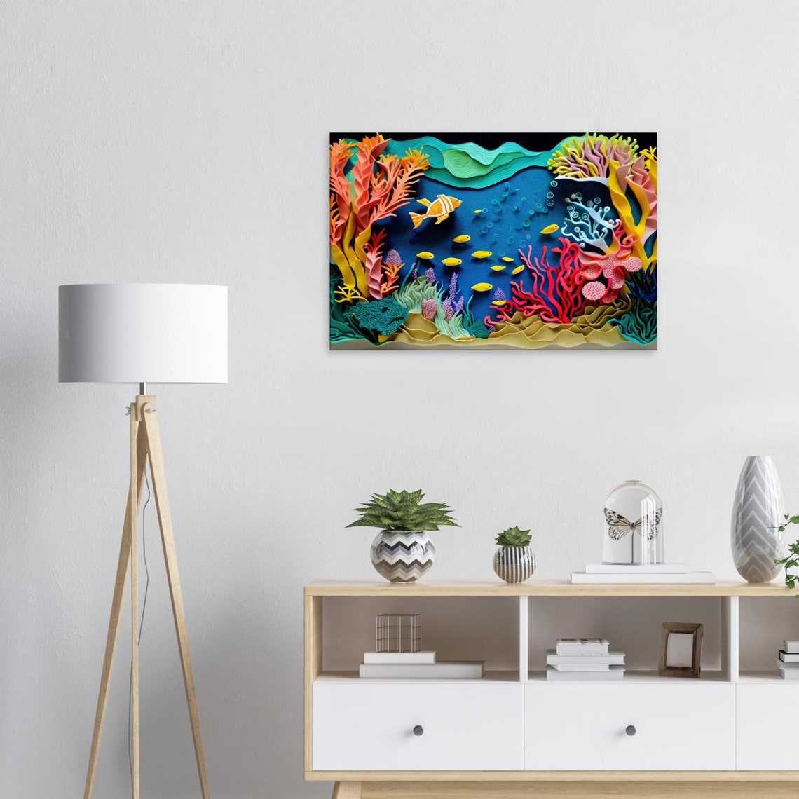 Coral Reef Canvas Print: Paper Quilling Ocean Animals Nursery Decor - Etsy