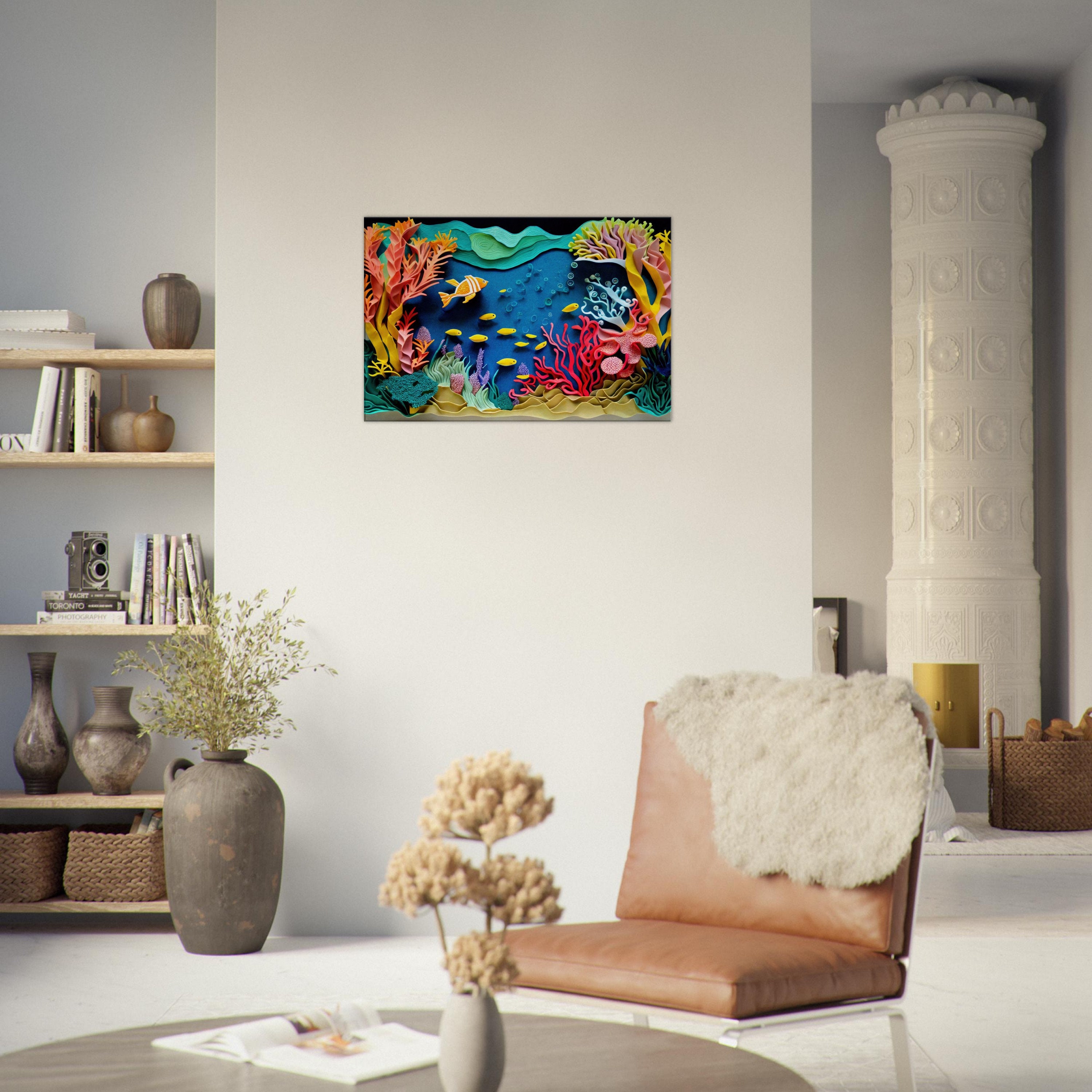 Coral Reef and Fish Canvas Print Paper Quilling Ocean Animals Nursery ...