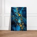 Navy Blue and Gold Abstract Poster Print Living Room Wall Decor ...