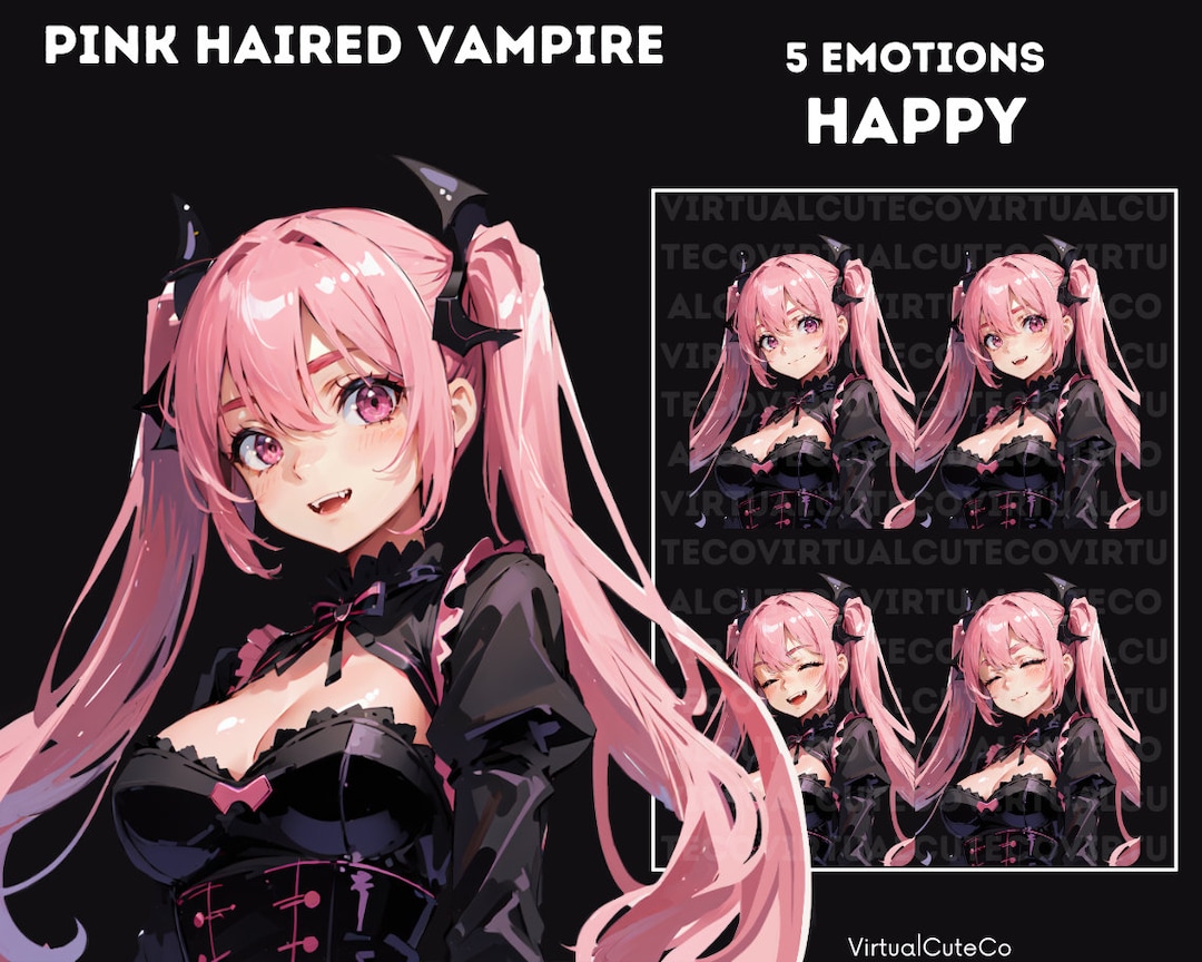 Pink Haired Vampire Girl Pngtuber Vampire Pngtuber Ready To Use