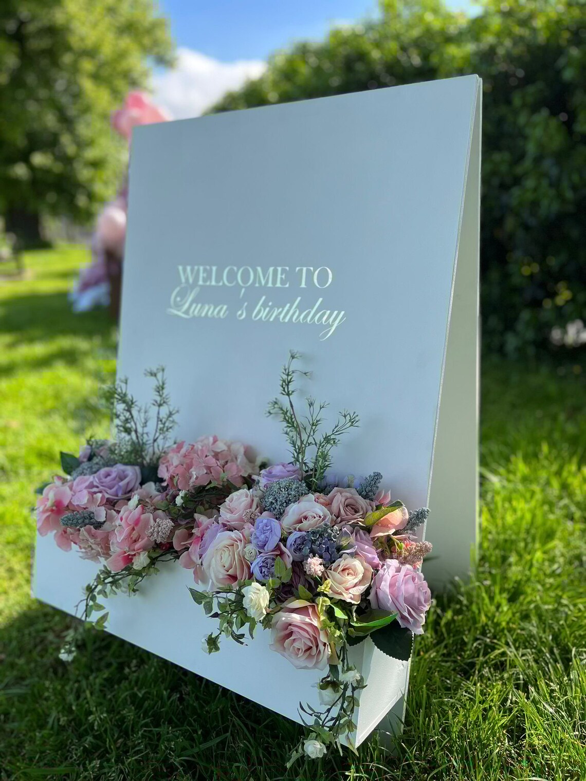 Flower Box Welcome Sign, Wedding Welcome Sign With Flower Box, Floral ...