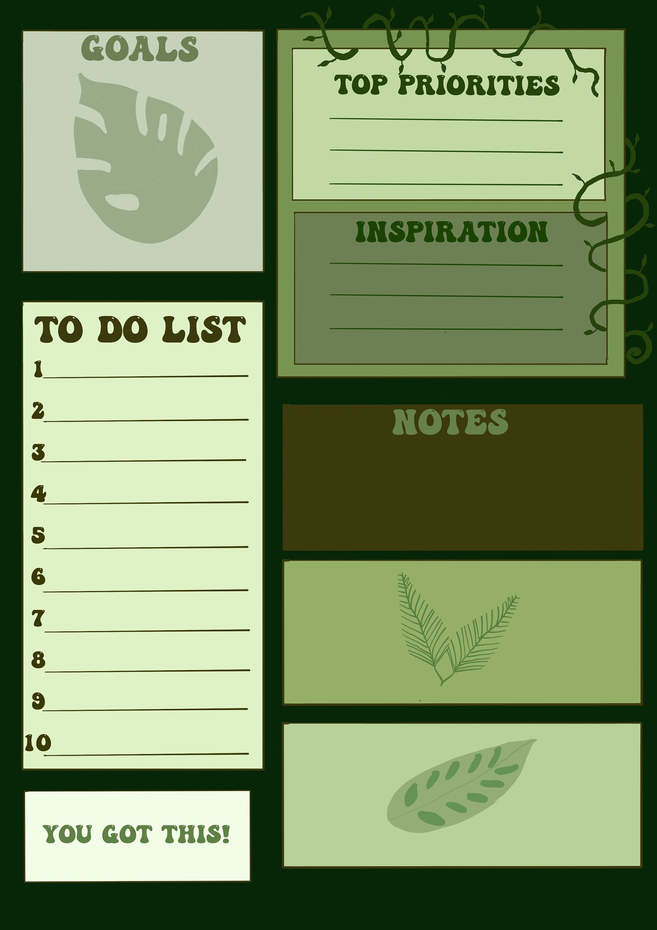 Digital Daily Planner Monstera - Etsy