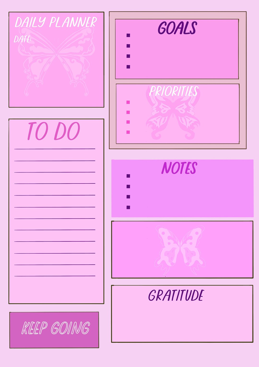 Digital Daily Planner - Butterfly - Etsy