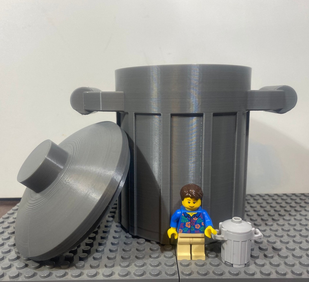 Giant Brick Desktop Trash Can With Lid - Grey - Etsy