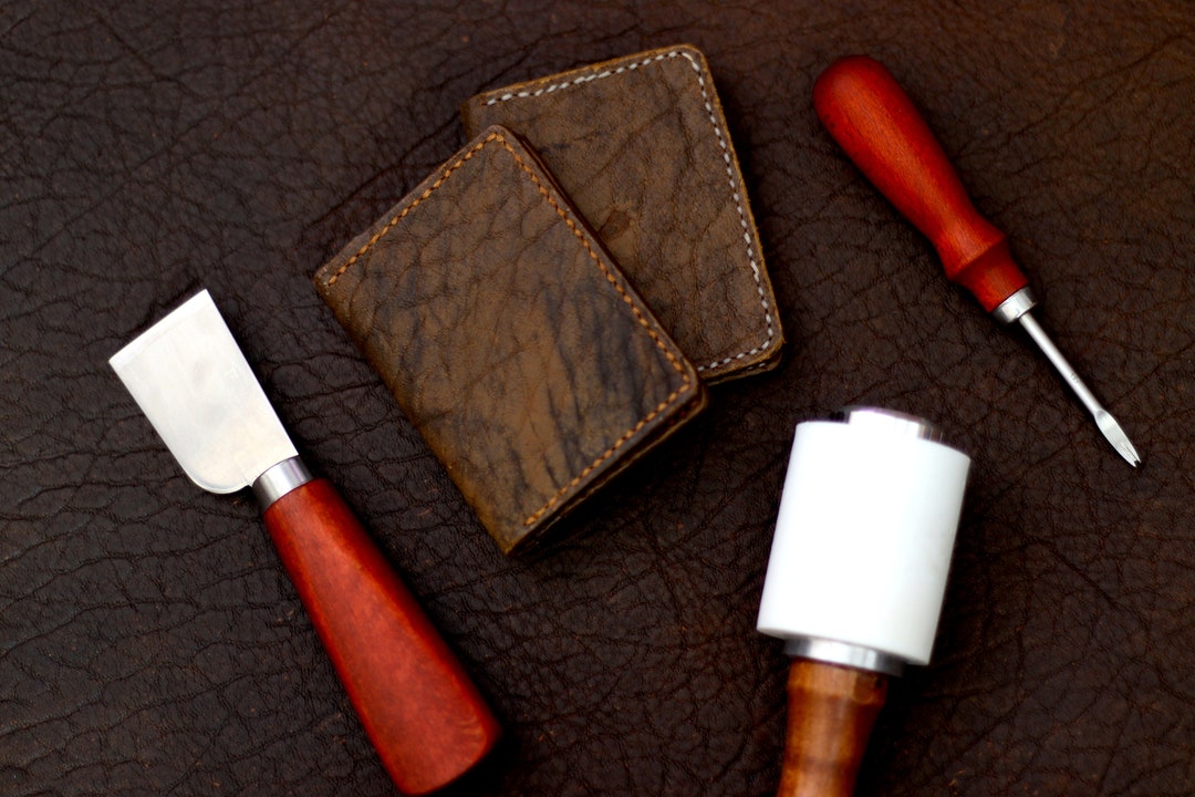 Handcrafted Bison Leather Wallet, Minimalist or Full Wallet - Etsy