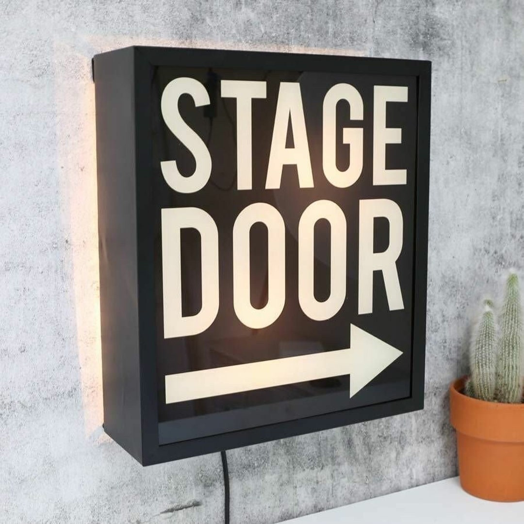 Stage Door Light up Box Sign Mains Duel Plug UK 240v EU 110v Metal Sign ...
