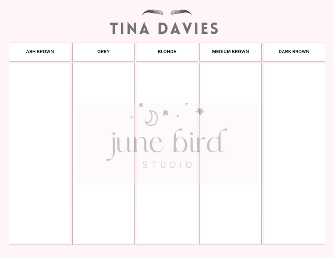 PMU Pigment Swatch Chart for TINA I