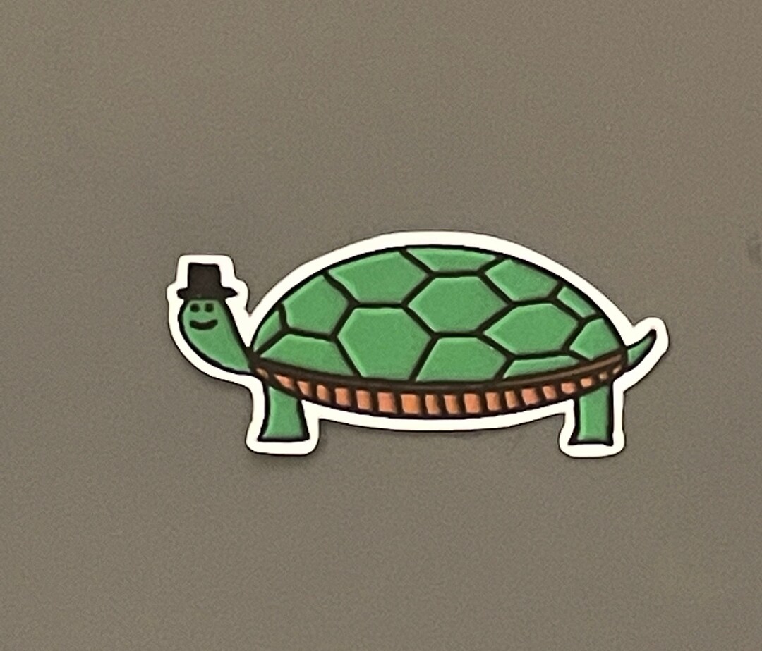 Turtle in a Top Hat Sticker - Etsy