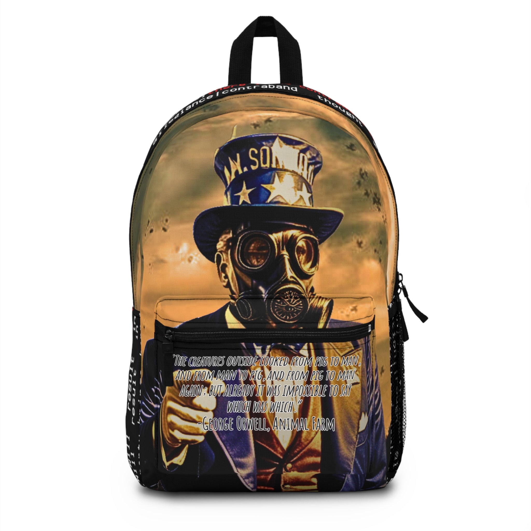 GREED Backpack Dystopian Graphic Art Printed Luggage - Etsy