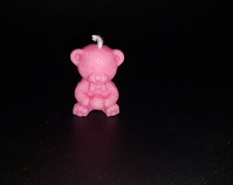 Teddy Bear Candle Rose Bear With Heart Candle Perfect Gift - Etsy