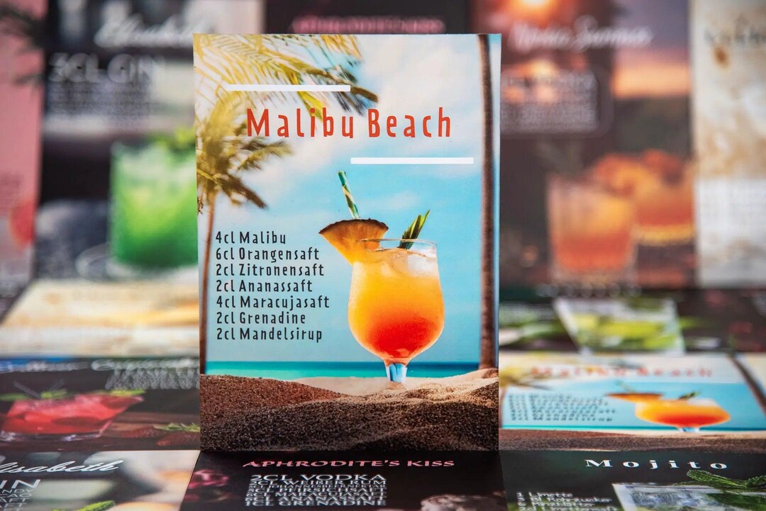 Malibu Beach - Cocktail Menu - Highlight at Every Party! - Etsy