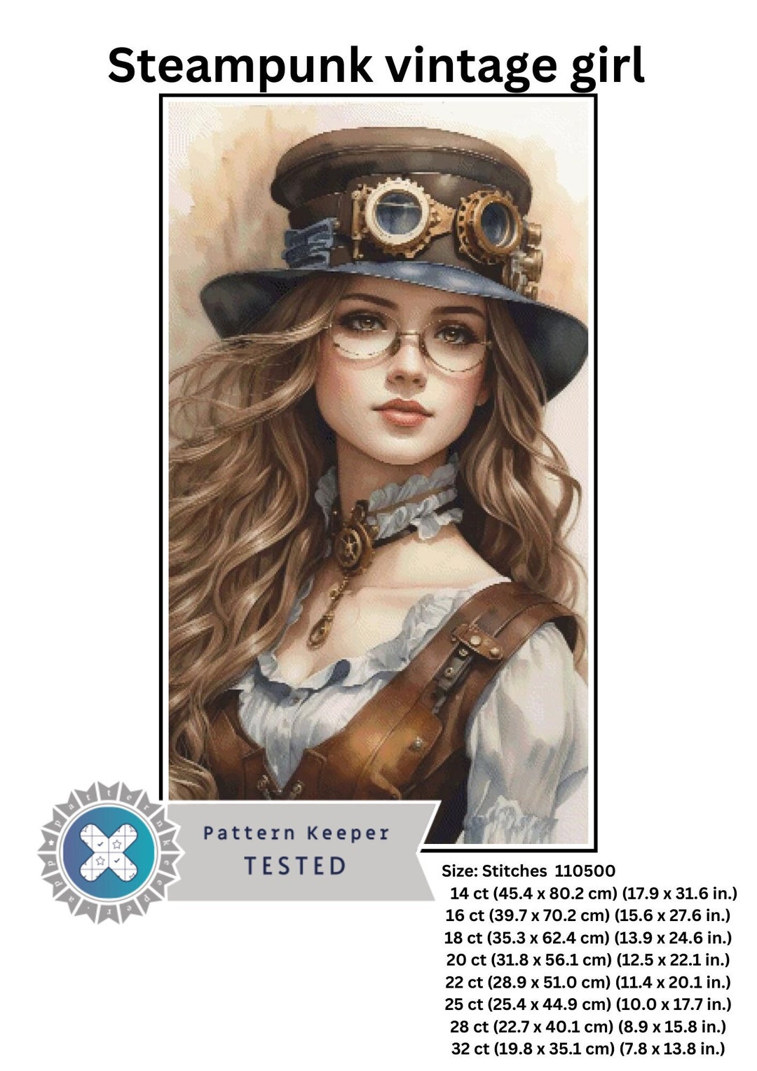 Vintage Steampunk Cross Stitch Pattern No4, Full Coverage, Instant ...