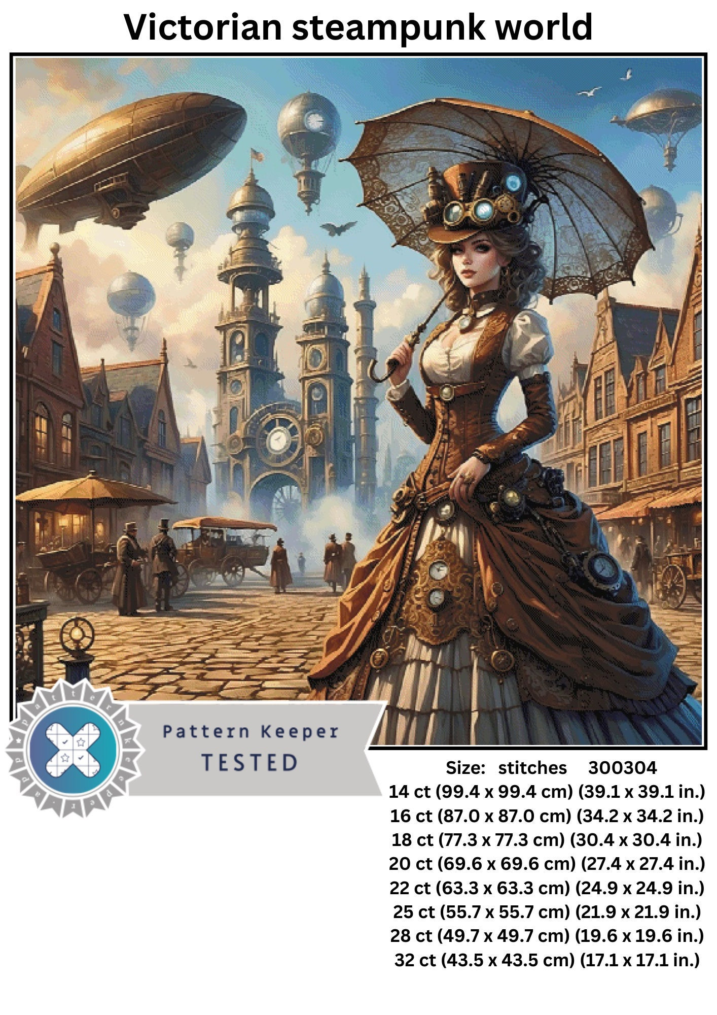 Steampunk Victorian World Cross Stitch Pattern Full Coverage, Instant ...
