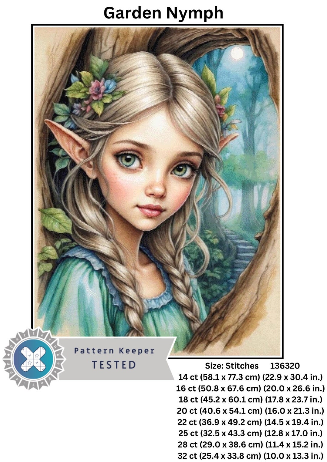 Garden Nymph Anime Cross Stitch Pattern Full Coverage, Instant Download ...