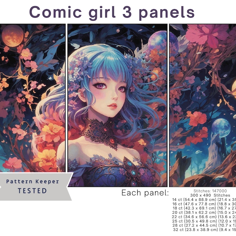 Anime Cross Stitch Kit - Etsy