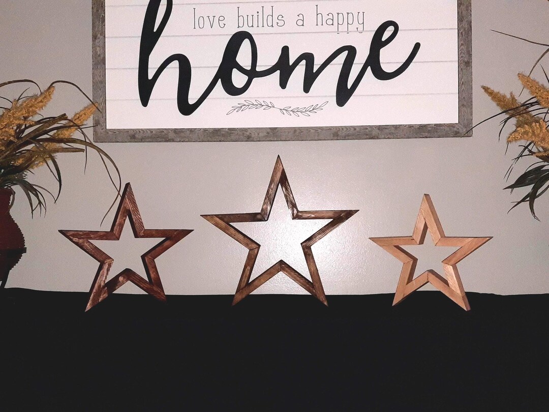Rustic Wooden Stars Handmade - Etsy