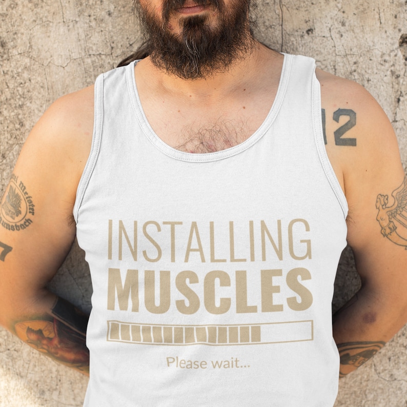 INSTALLING MUSCLES Please Wait: Bodybuilding TANK, Workout Tank, Gym ...