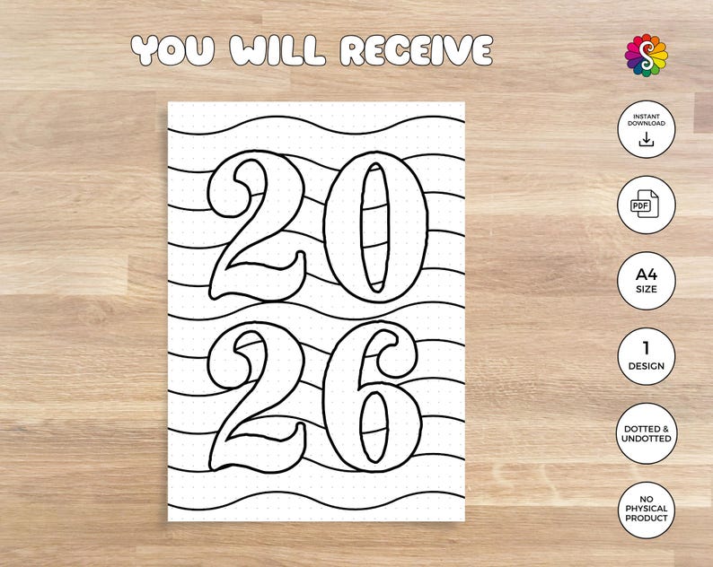 2026 Journal Cover | 2026 Cover Page | 2026 Bujo Cover | 2026 Title Page | Printable Journal ...