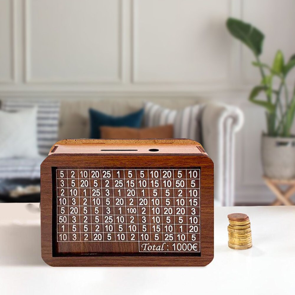 Wooden Money Box Reusable Money Box With Counter Piggy Bank - Etsy