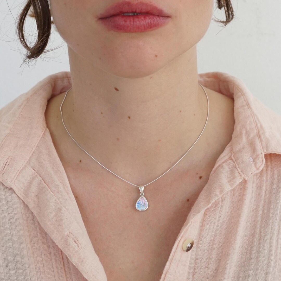 Unique Pink Morpho Wing Pendant, Small Nature Charm, Gift for Nature ...